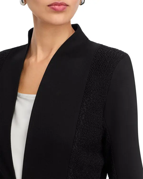 Misook Long Sleeve Ponte Jacket - Black