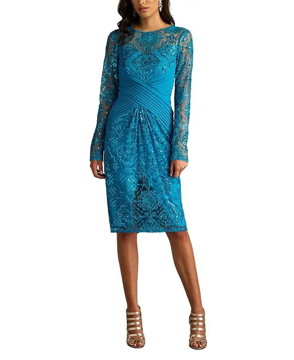 Tadashi Shoji Coates Sequin Embroidered Dress - Blue | Editorialist