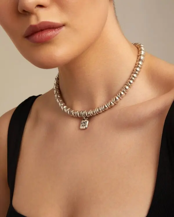 UNODE50 Sterling Plated Necklace With Padlock Charm