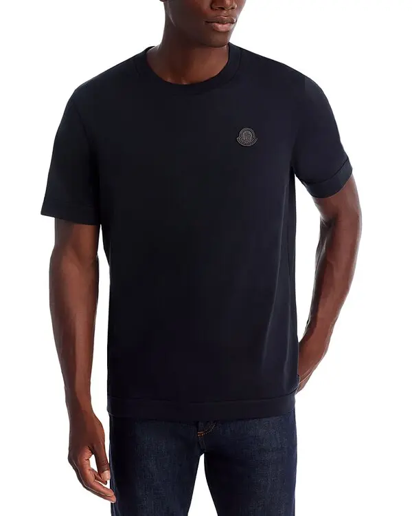 Moncler Logo Patch Cotton Tee - Navy