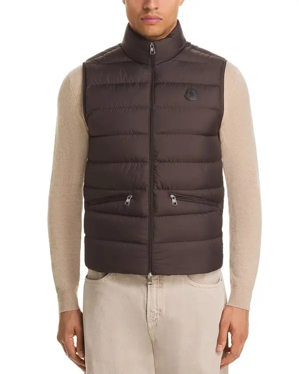 Moncler Treompan Down Vest - Brown