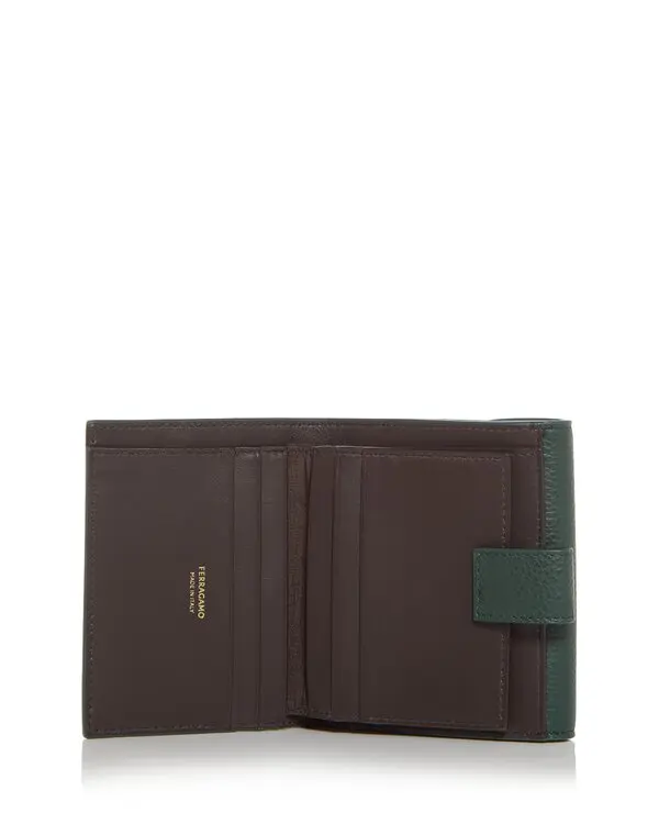 FERRAGAMO Gancini Leather Wallet - Moss