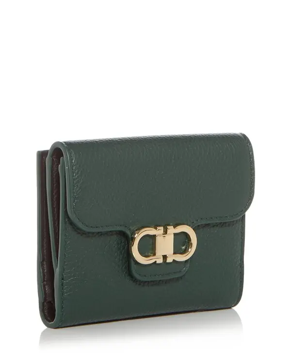 FERRAGAMO Gancini Leather Wallet - Moss