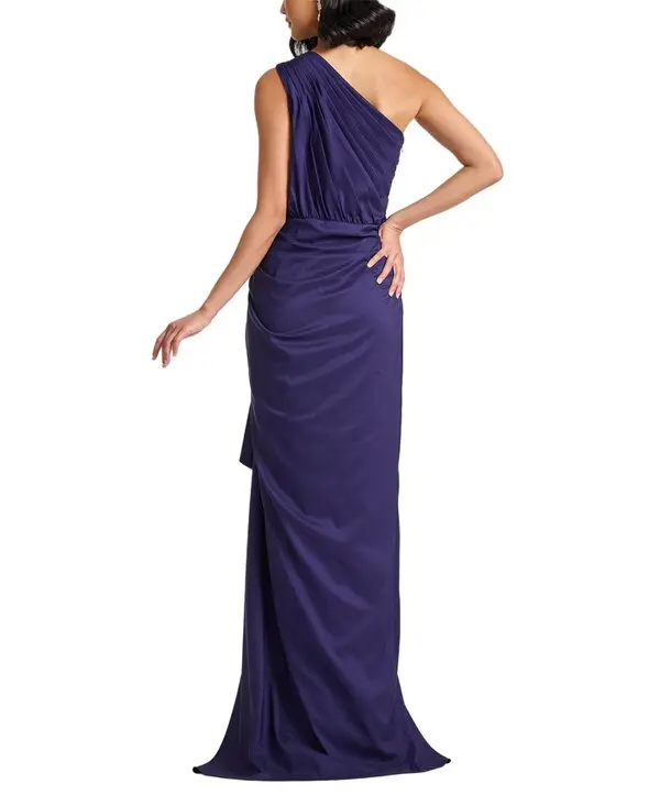 Tadashi Shoji Lena Waterfall Drape Gown - Horizon
