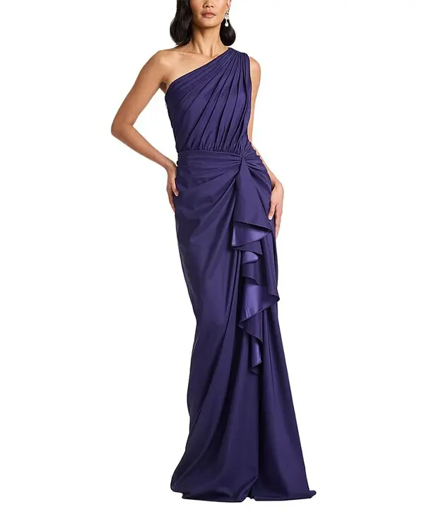 Tadashi Shoji Lena Waterfall Drape Gown - Horizon