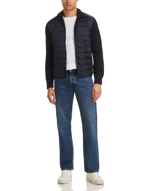 Moncler Padded Zip Up Cardigan - Navy