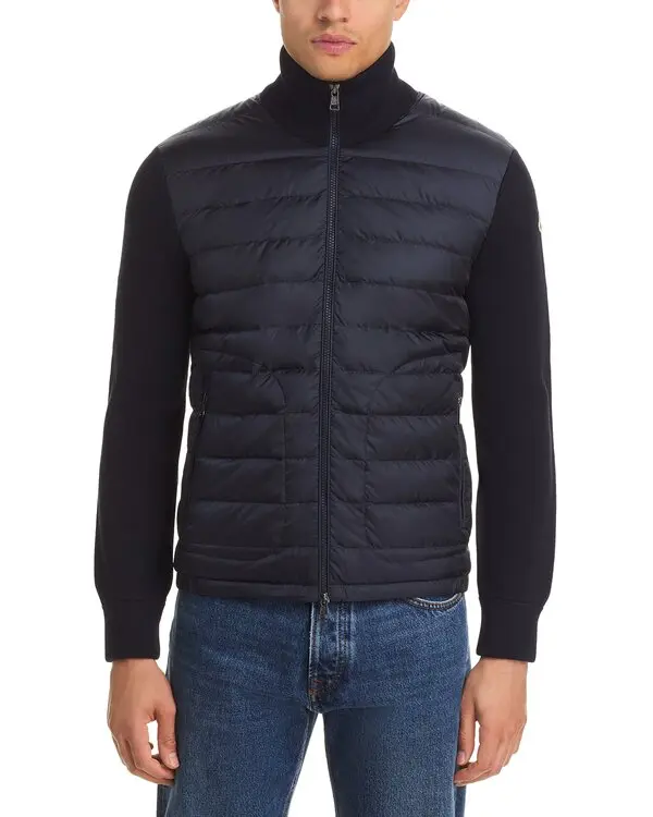 Moncler Padded Zip Up Cardigan - Navy