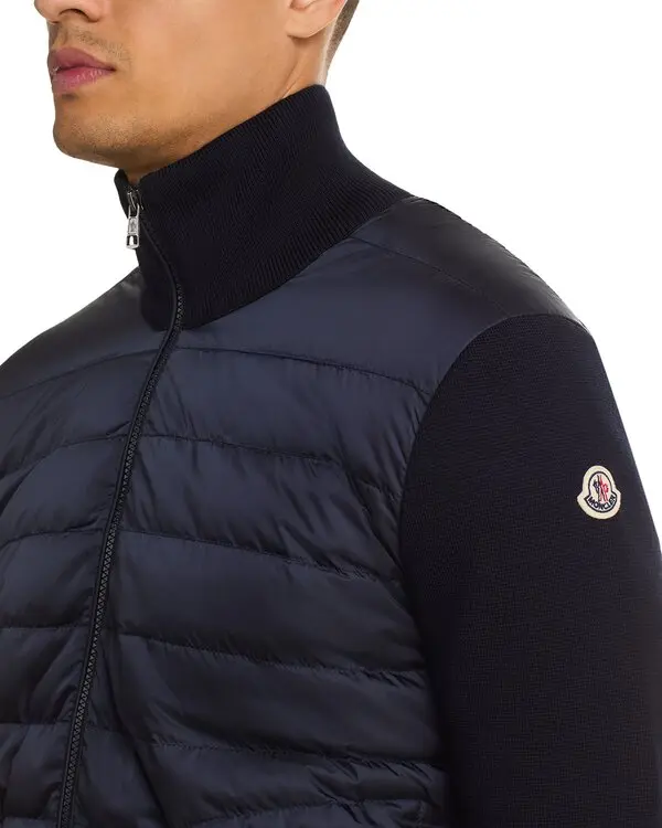 Moncler Padded Zip Up Cardigan - Navy