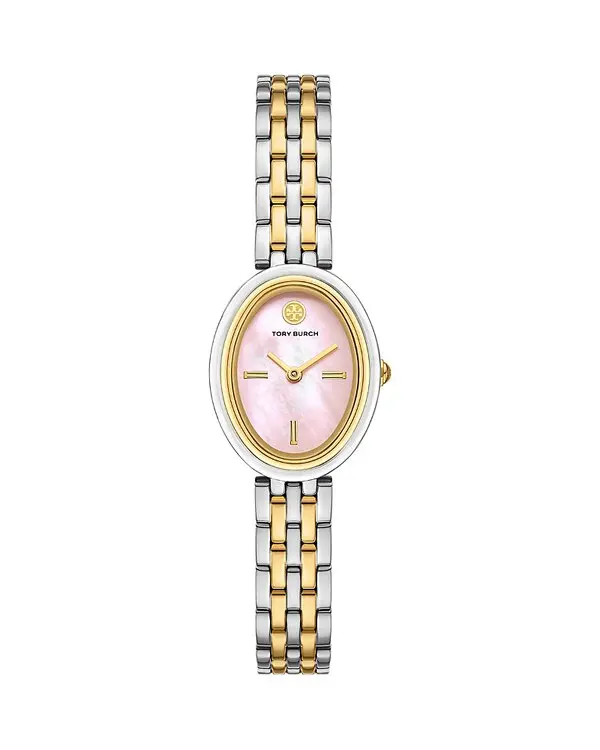 Tory Burch The Oval Watch, 28mm - Silver/two Tone