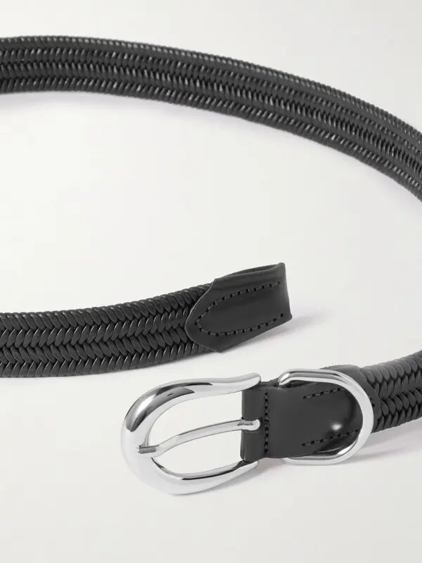 DEHANCHE Hollyhock Braided Leather Belt - Black
