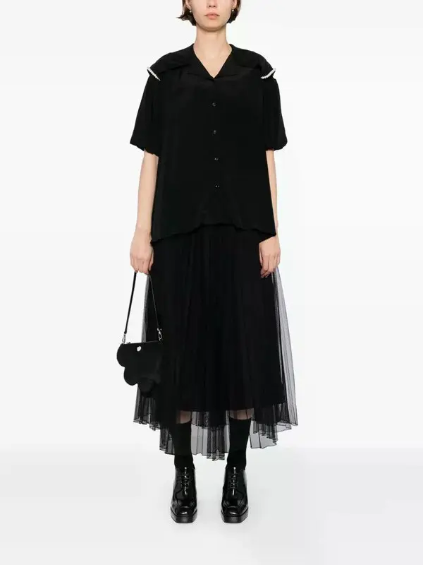 Simone Rocha Cropped Sailor Collar Shirt