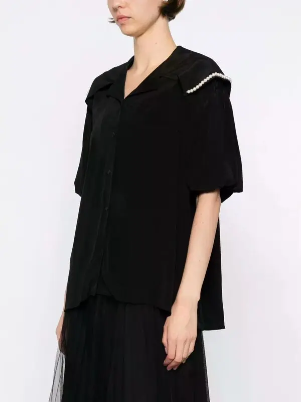 Simone Rocha Cropped Sailor Collar Shirt