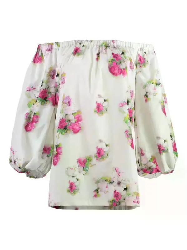 Max Mara Floral-print Balloon-sleeve Blouse