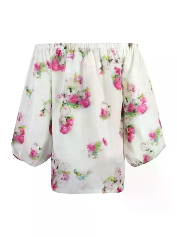 Max Mara Floral-print Balloon-sleeve Blouse
