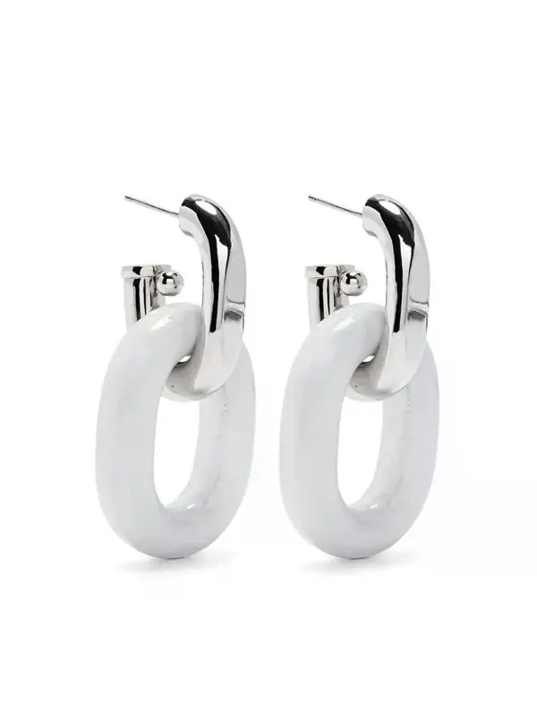 Rabanne Xl Link Earrings - White