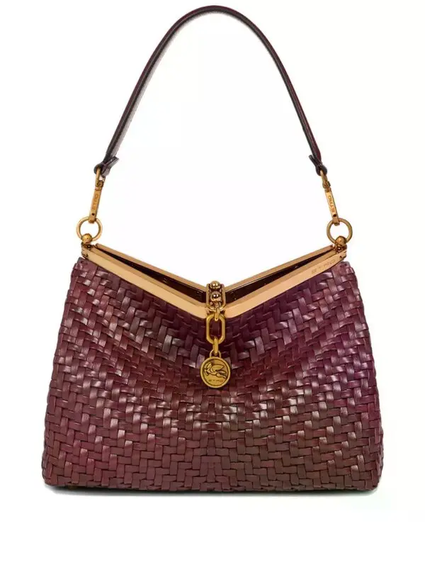 Etro Vela Woven Leather Shoulder Bag