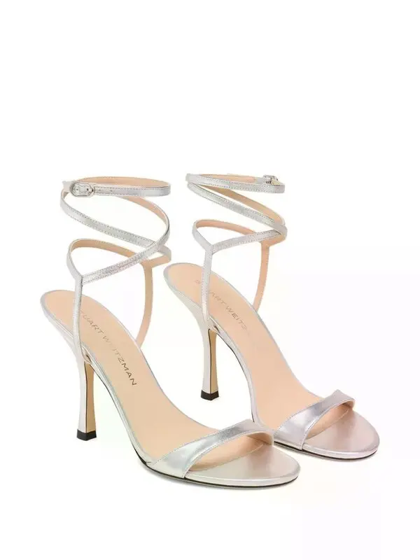 STUART WEITZMAN Leather Sandals With Ankle Wrap
