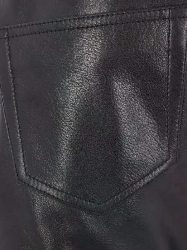Isabel Marant Étoile Lace-up Leather Straight Trousers - Black