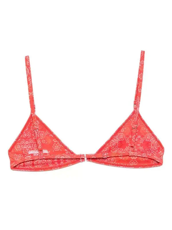 ROBERTA EINER X Kiss ‘n Thrill Frida Floral-print Triangle Bikini Top - Red