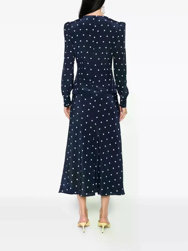 Alessandra Rich Polka Dot-print Midi Dress