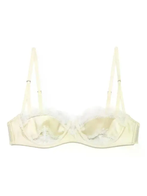 Kiki De Montparnasse Lace Inset Balconette Bra - Yellow