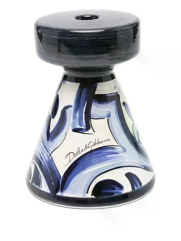 Dolce & Gabbana Small Ceramic Candle Holder - Blue
