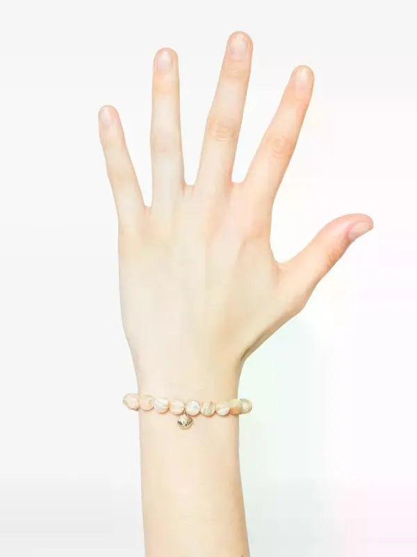 SYDNEY EVAN 14ct Yellow Gold Stone Shell Charm Bracelet