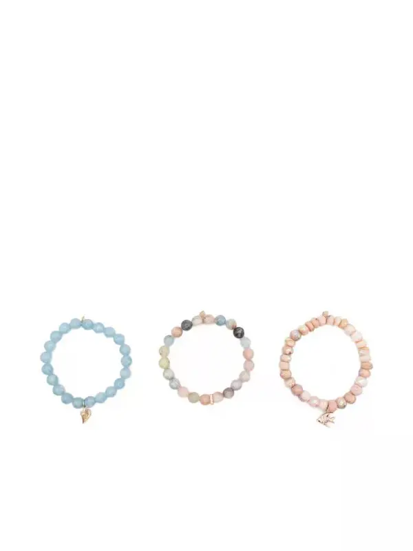 SYDNEY EVAN 14ct Yellow Gold Gemstone Bracelet With Diamond Accents - Blue