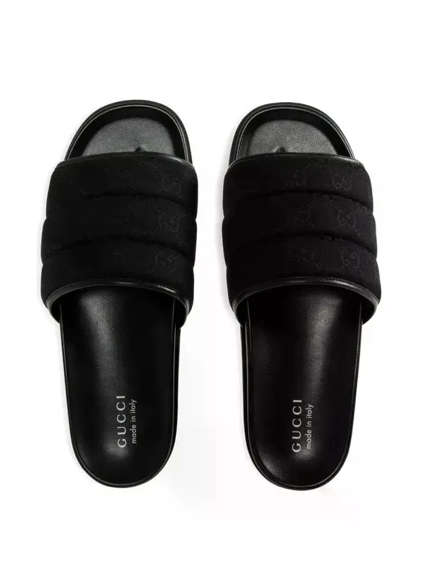 Gucci Gg-pattern Padded Slide Sandals