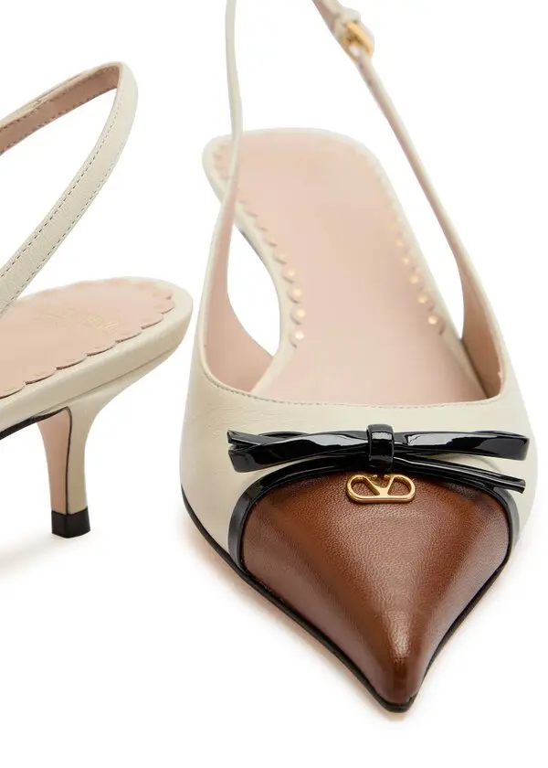Valentino Garavani Bepointy 45 Leather Slingback Pumps