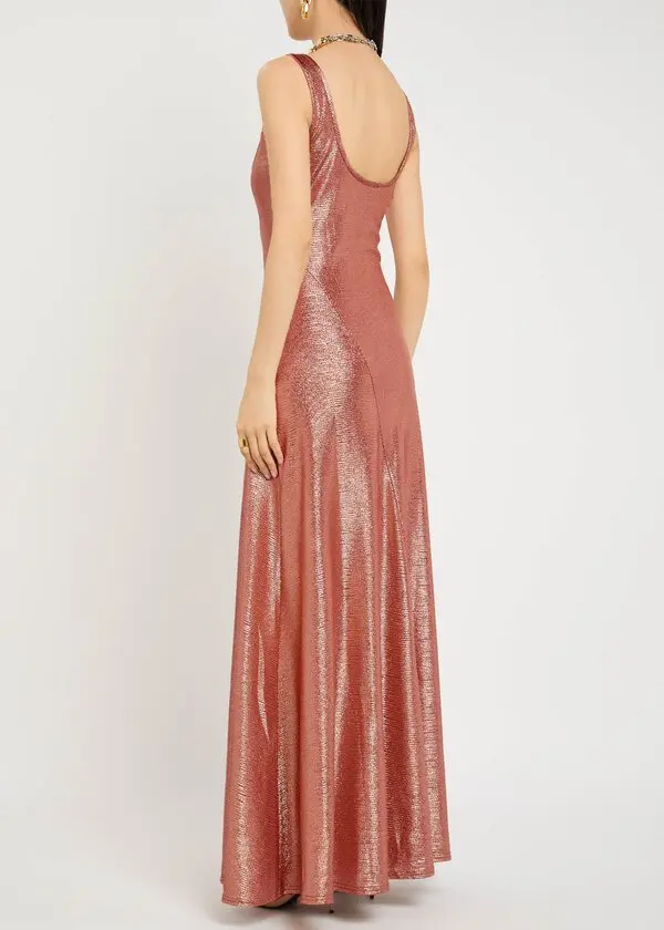 LUXE DE VALENTINA Metallic Jersey Gown