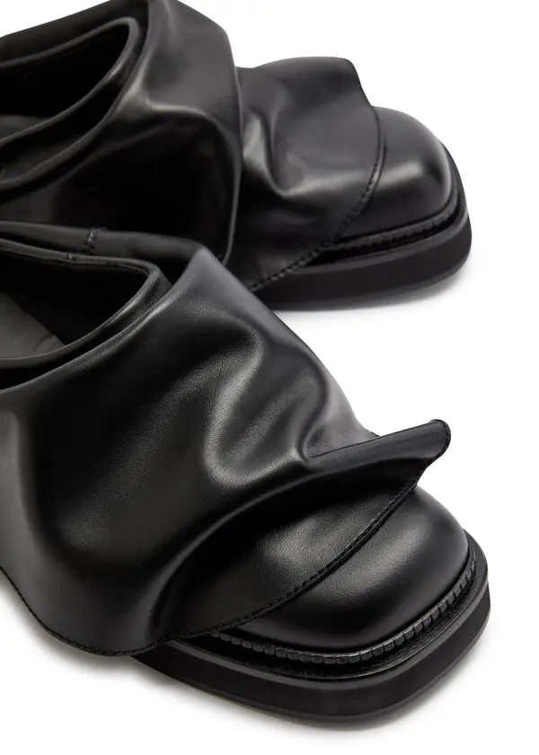 Attico Mini Robin Leather Mules - Black