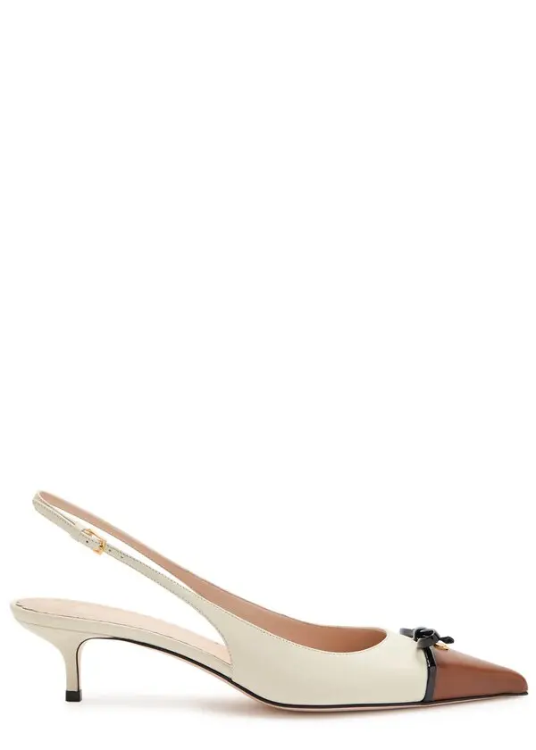 Valentino Garavani Bepointy 45 Leather Slingback Pumps - Brown