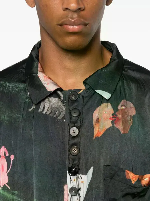 Archivio J.M. Ribot Animal-Print Button-Down Shirt - Black