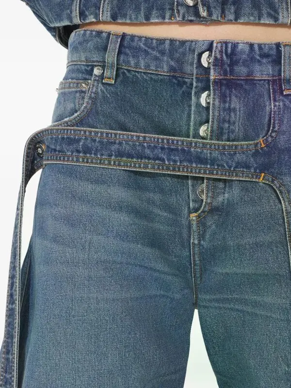 JEAN PAUL GAULTIER Panelled Belted Jeans - Blue