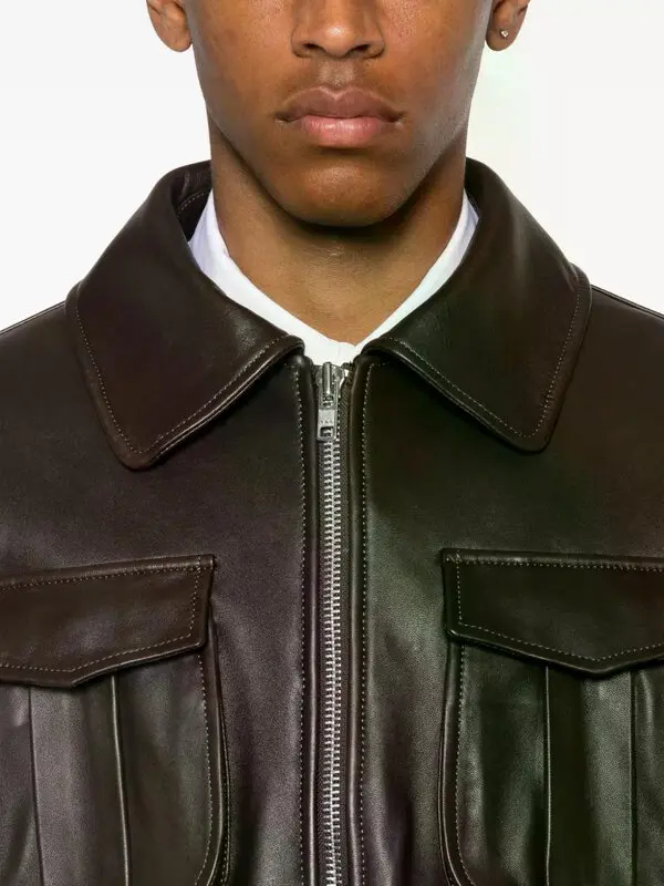 Simone Rocha Multiple-pocket Lambskin Leather Jacket