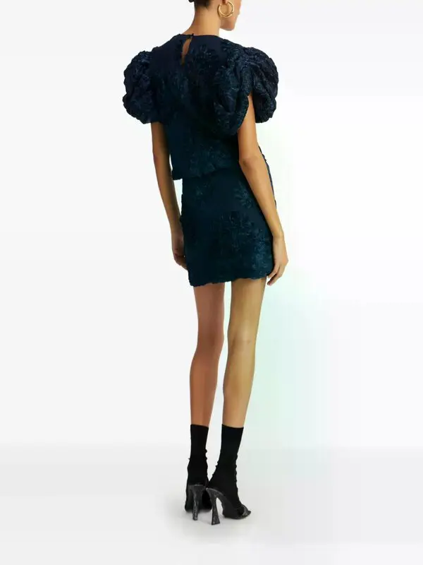ROTATE BY BIRGER CHRISTENSEN 3d Floral-mesh Mini Skirt
