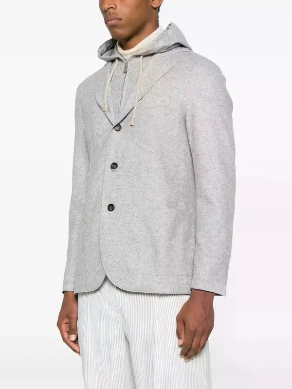 Eleventy Hooded Wool Blazer