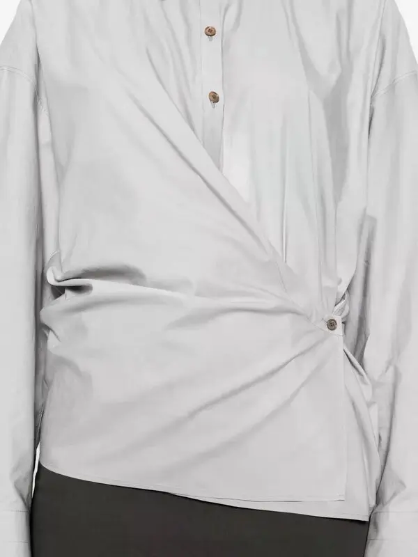 LEMAIRE Straight-collar Twisted Shirt - Grey