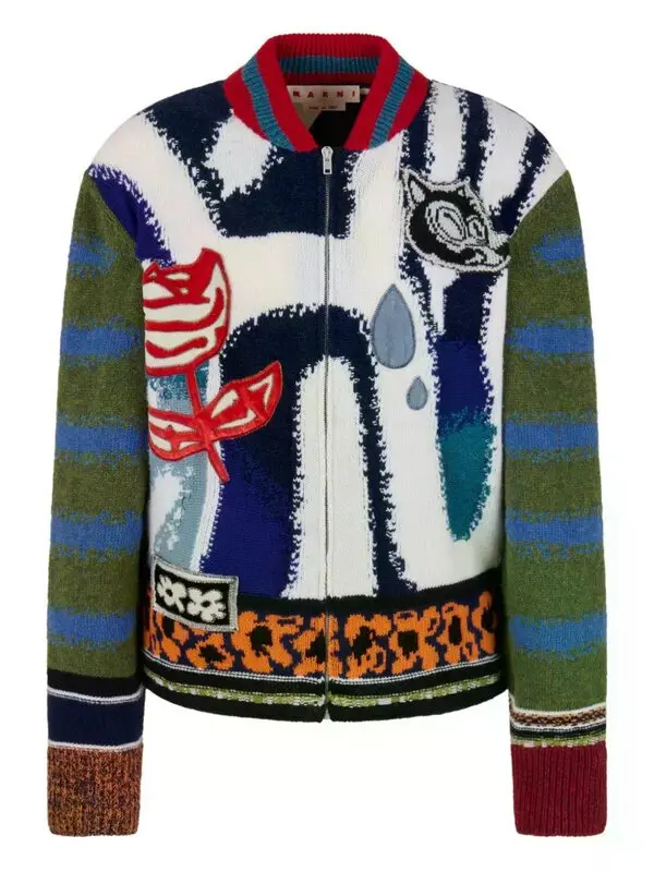 Marni Graphic-knitted Cardigan