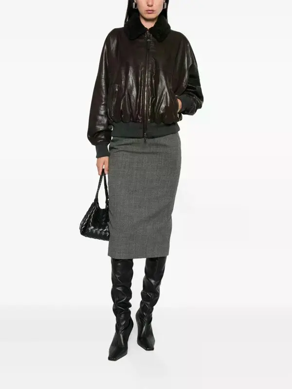 Brunello Cucinelli Shearling-collar Leather Jacket