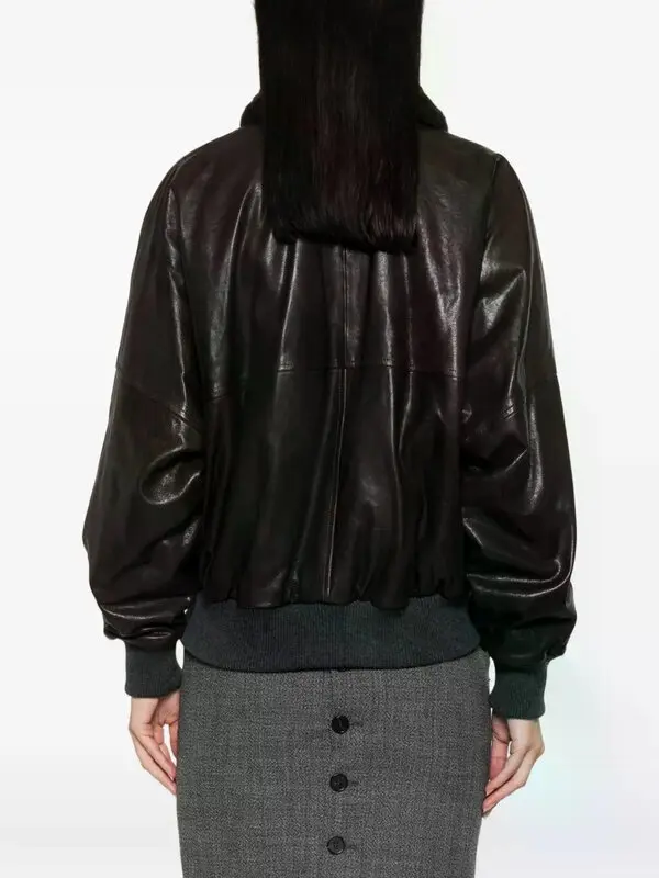 Brunello Cucinelli Shearling-collar Leather Jacket
