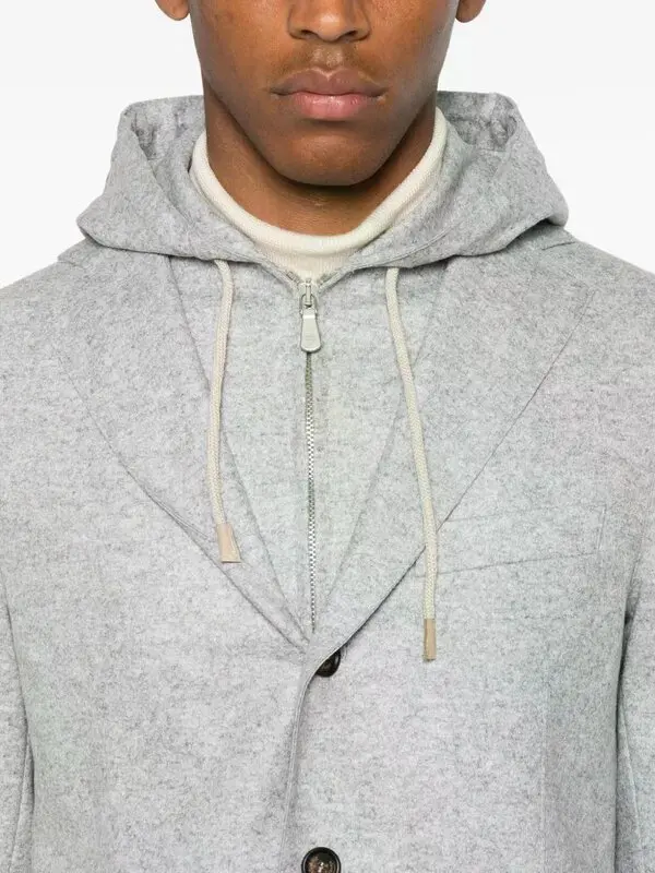 Eleventy Hooded Wool Blazer
