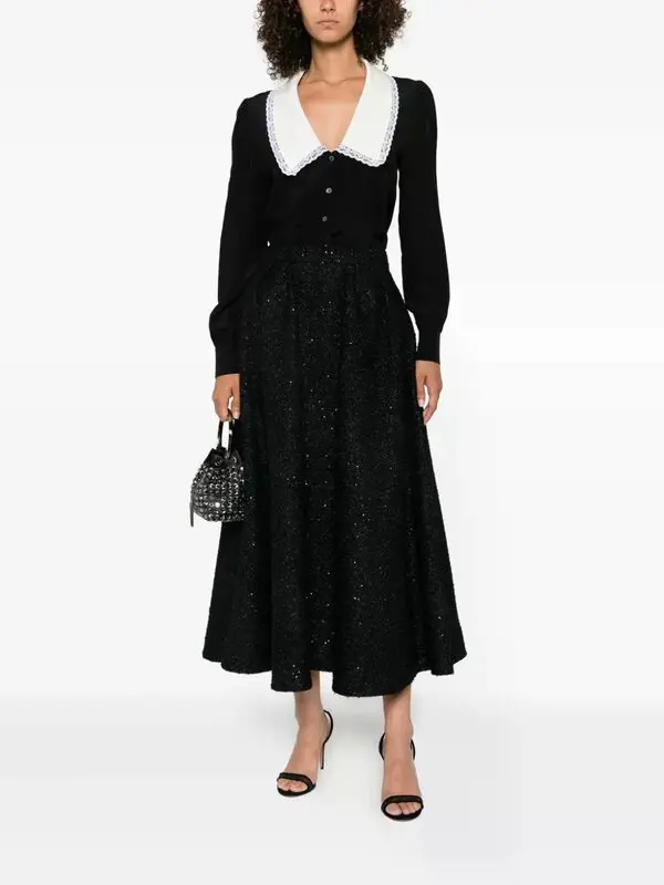 Alessandra Rich Sequin-embellished Pleated Skirt
