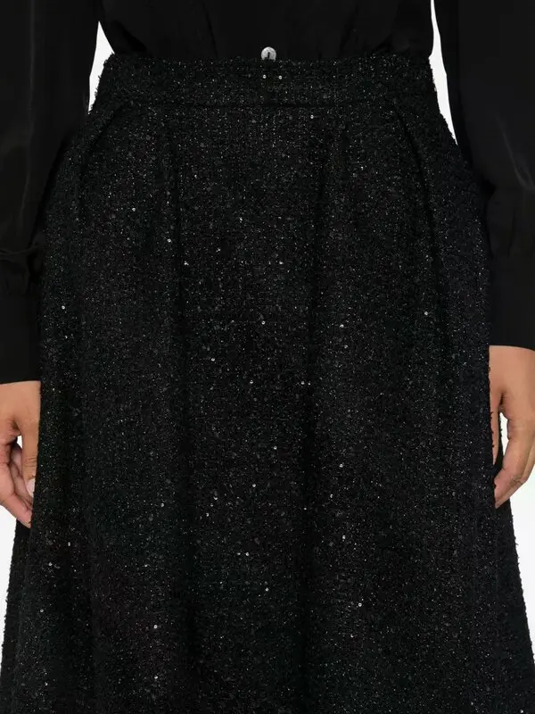 Alessandra Rich Sequin-embellished Pleated Skirt