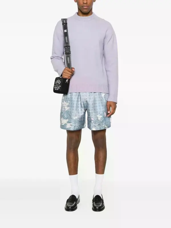 Amiri Paisley-print Silk Shorts - Blue