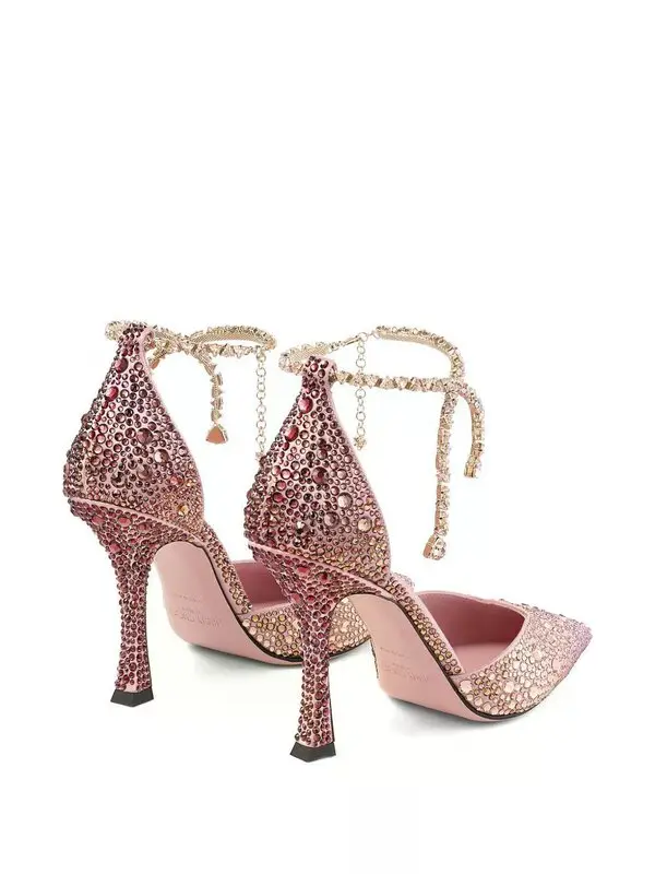 JIMMY CHOO Stevie Crystal Embellished Satin Pumps - Pink