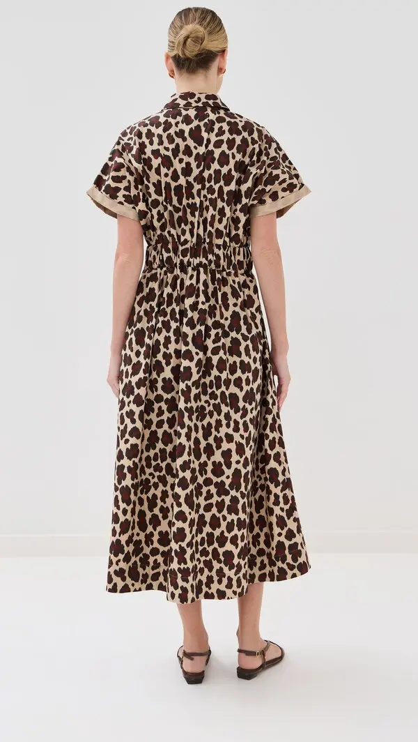 LE BOP Roberta -print Midi Shirt Dress - Leopard