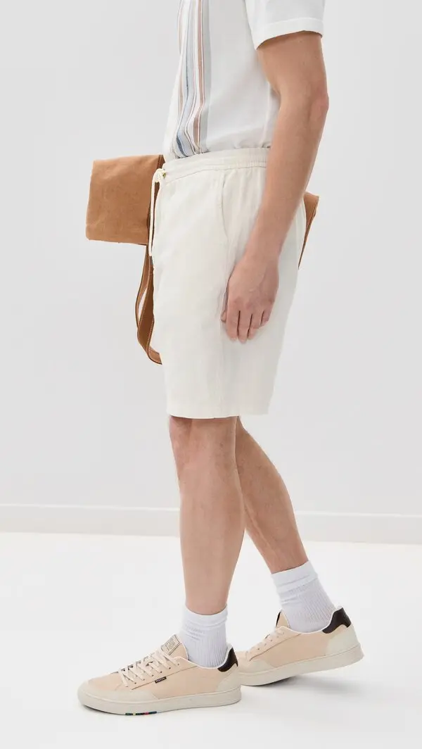 Rails Archer Drawstring Linen Blend Shorts - Ecru