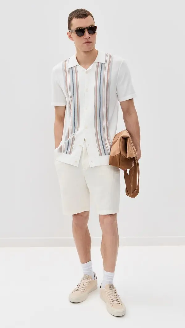 Rails Archer Drawstring Linen Blend Shorts - Ecru